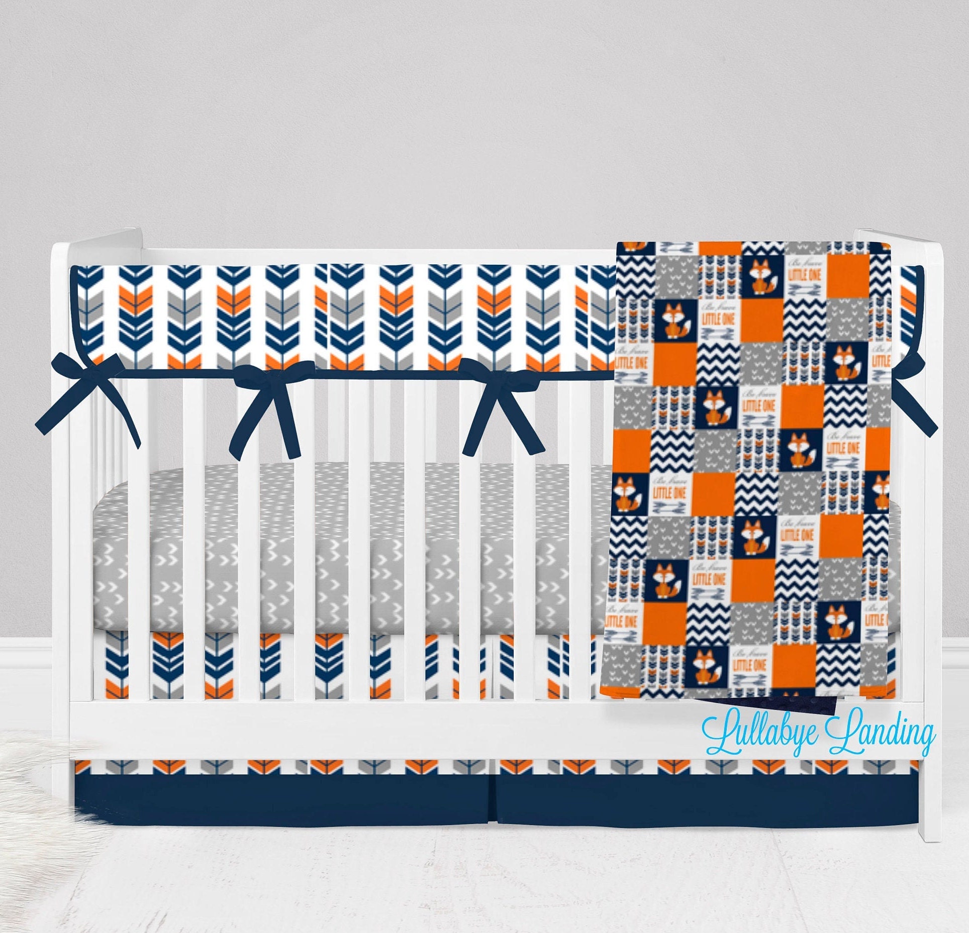 Fox Crib Bedding Set Fox Nursery Set Fox Patchwork Quilt | Etsy