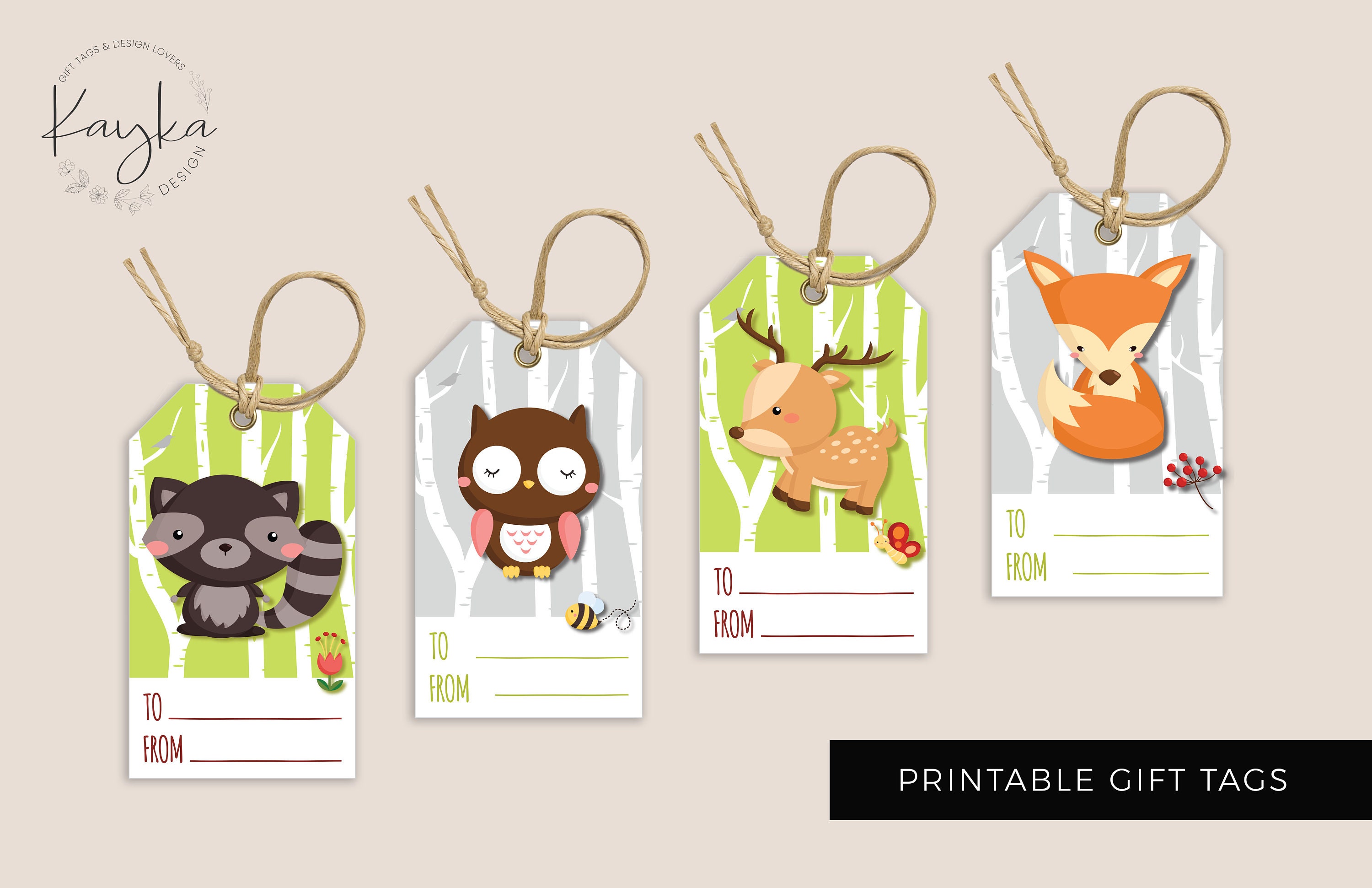 Printable Forest Animals Gift Tags | Woodland Animals to From Gift Tags ...