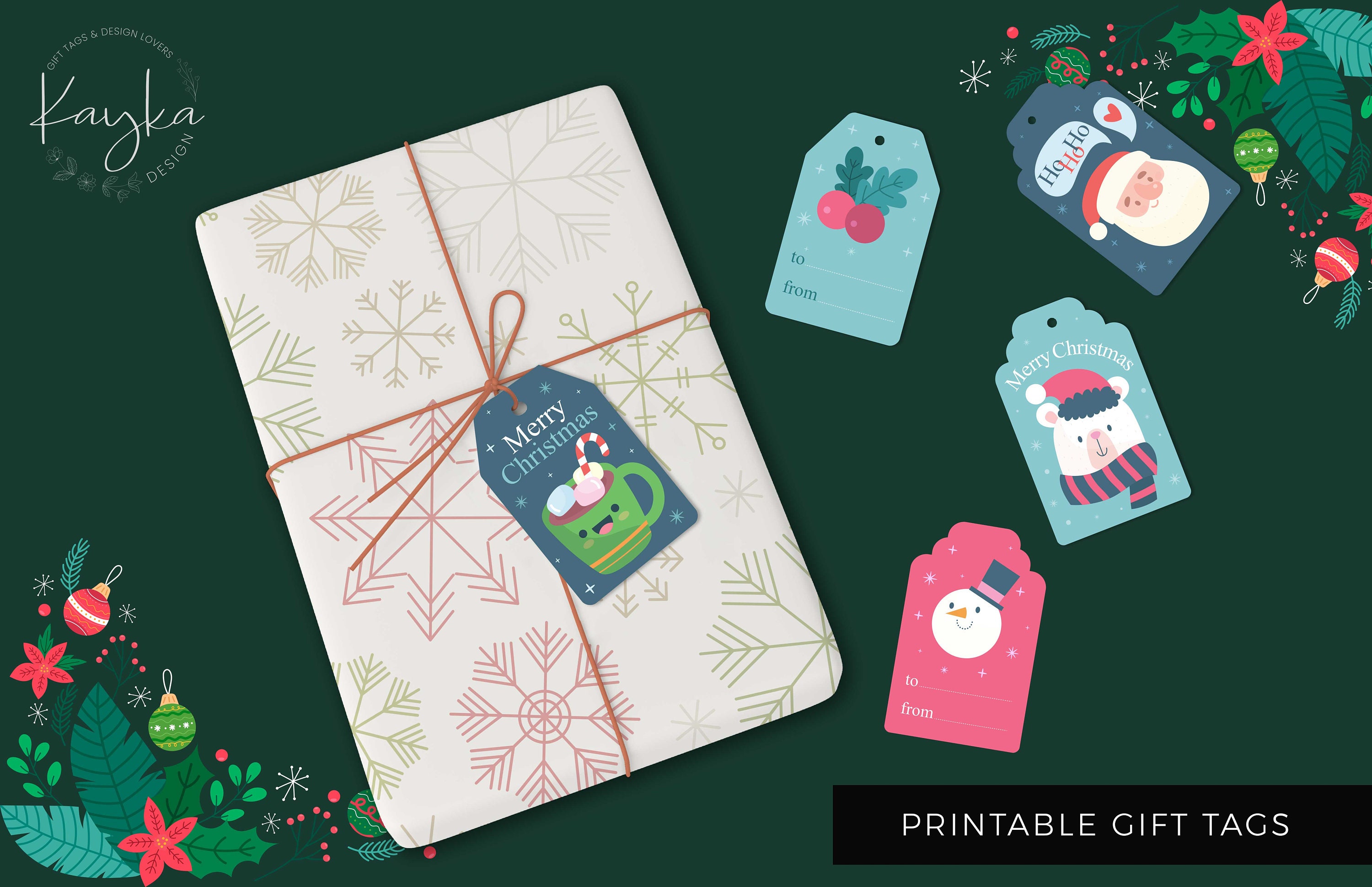 Printable Christmas Mini Gift Tags | Merry Christmas Mini Tags Digital ...