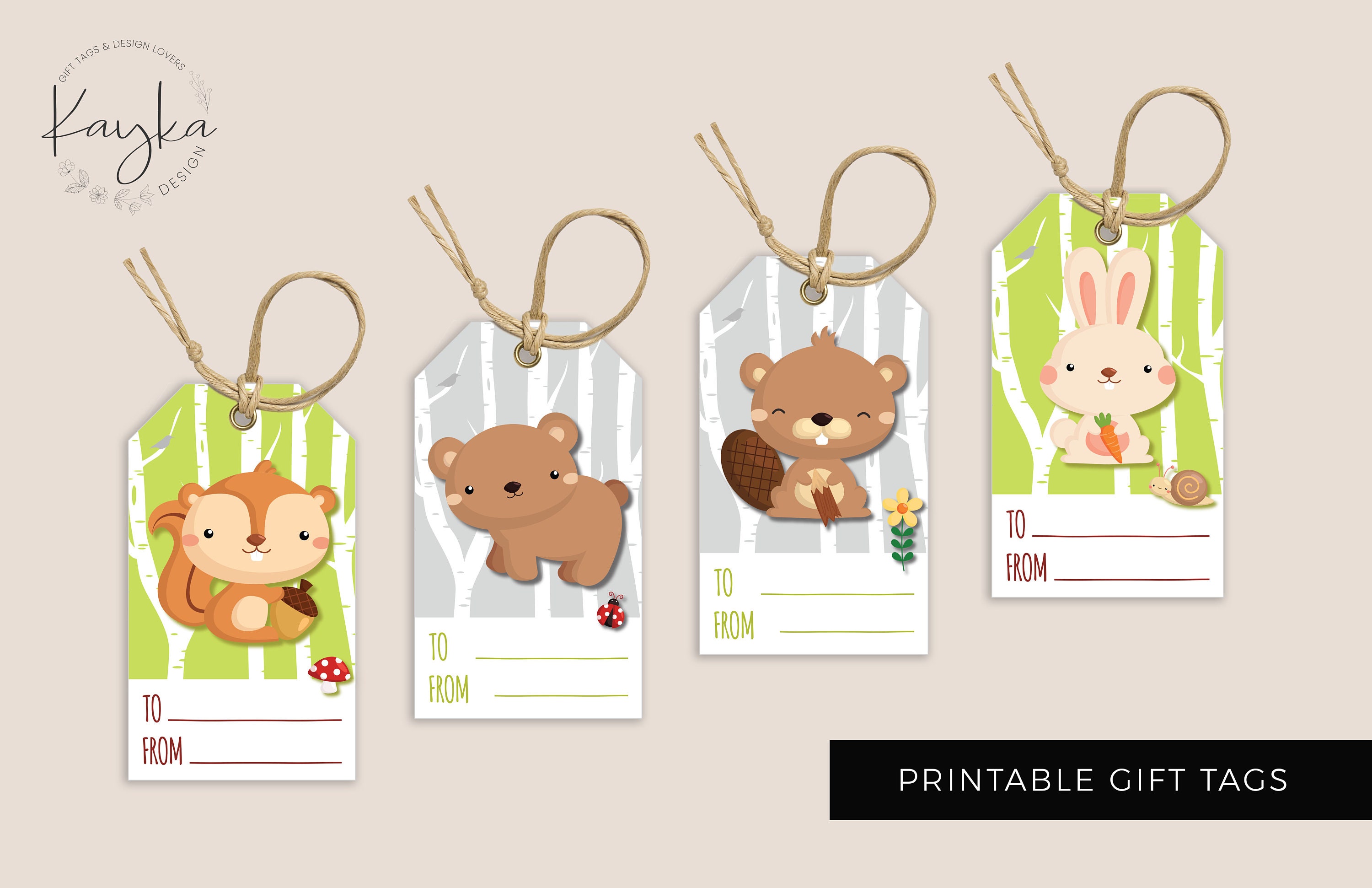 Printable Forest Animals Gift Tags | Woodland Animals to From Gift Tags ...