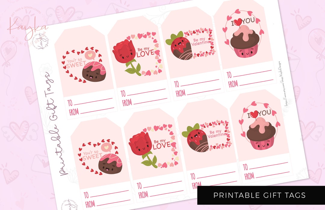 Printable Valentines Day Gift Tags | Valentine Day to From Gift Tags ...