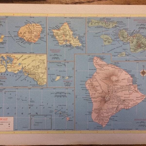 Map of Hawaii - Etsy
