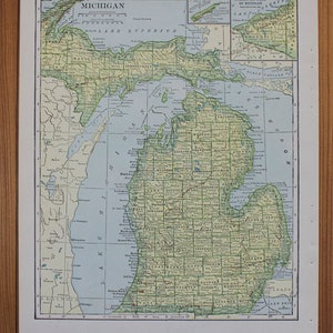 Massachusetts (with Inset of Boston & Vicinity) or Michigan Large Map ...