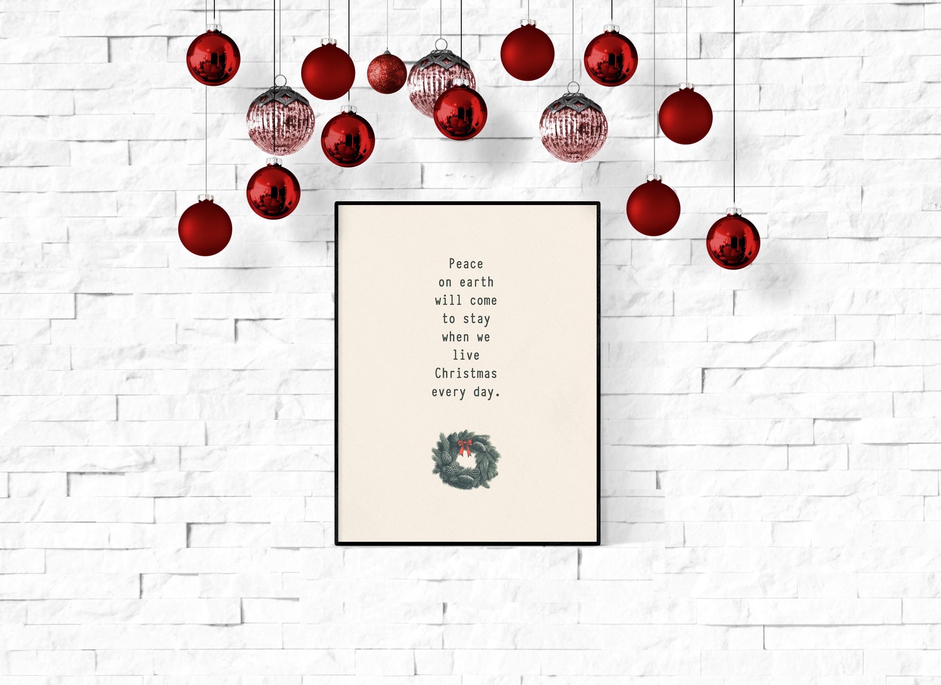 Vintage Christmas Quote Wall Art, Printable Christmas Greetings Card ...