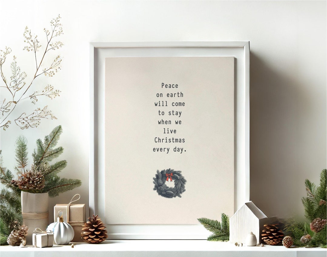 Vintage Christmas Quote Wall Art, Printable Christmas Greetings Card ...