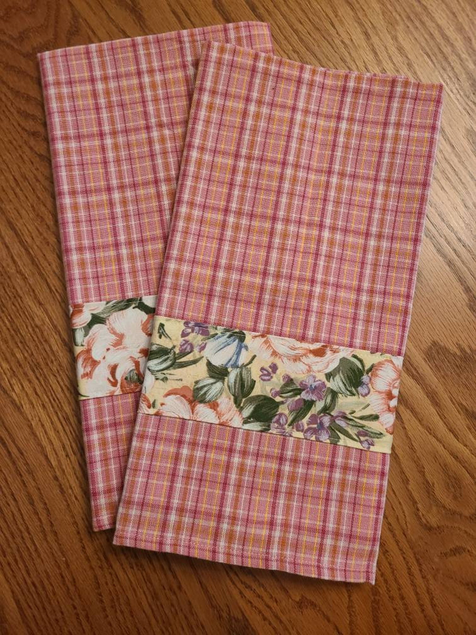 Decorated Tea Towels, Pretty Tea Towels, Embellished Kitchen Towels - Etsy