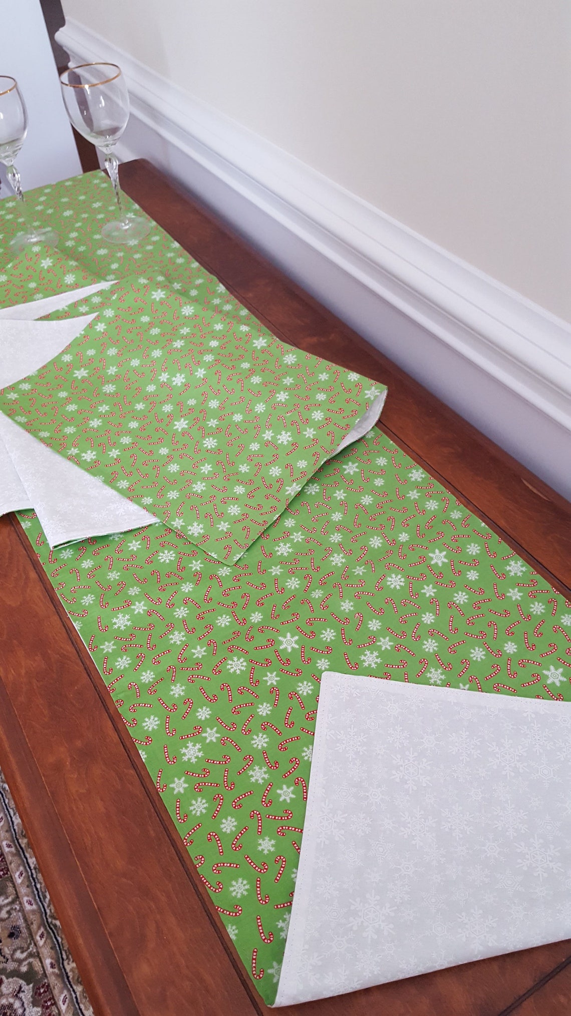 Table Runner, Christmas Table Runner, Candy Cane Table Runner ...