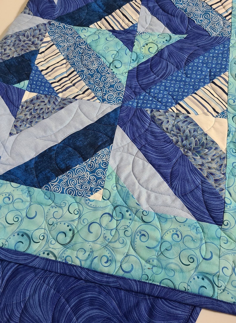 Beautiful Blue Baby Quilt, Blue Lover Baby Quilt, Cozy Baby Quilt, Baby ...