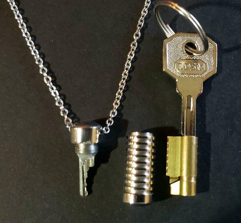 N055/kn- the Knurled Secret Chastity Key Necklace This is a Working ...