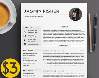 Professional 3 Page Resume Template / CV Template, Cover Letter A4 & US ...