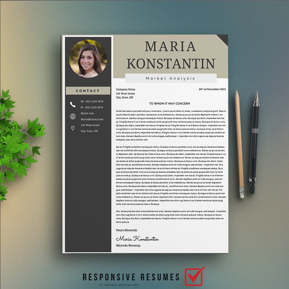Professional 3 Page Resume Template / CV Cover Letter A4 & US - Etsy
