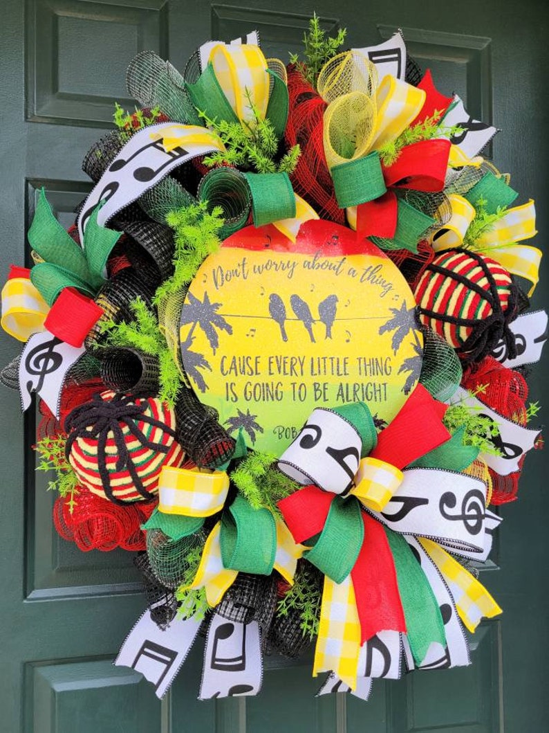 Rasta home decor Jamaican decor front door wreath reggae | Etsy
