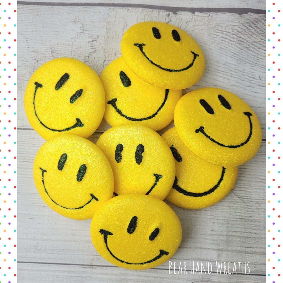 SET of Foam Smiley Faces 8 Count, Spring Tableware, Party Table ...