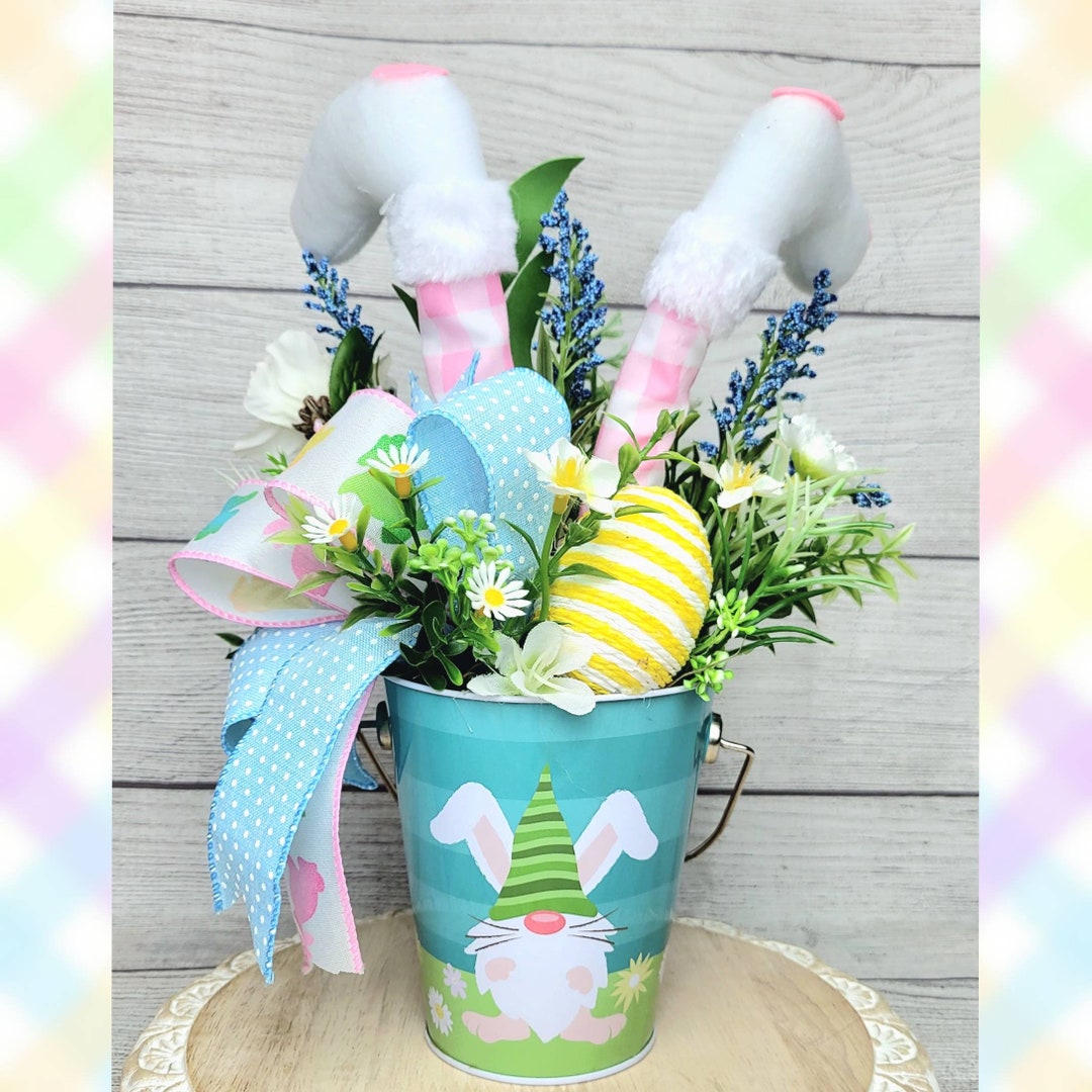 Pastel Easter Bunny Table Centerpiece, Easter Spring Floral Arrangement ...