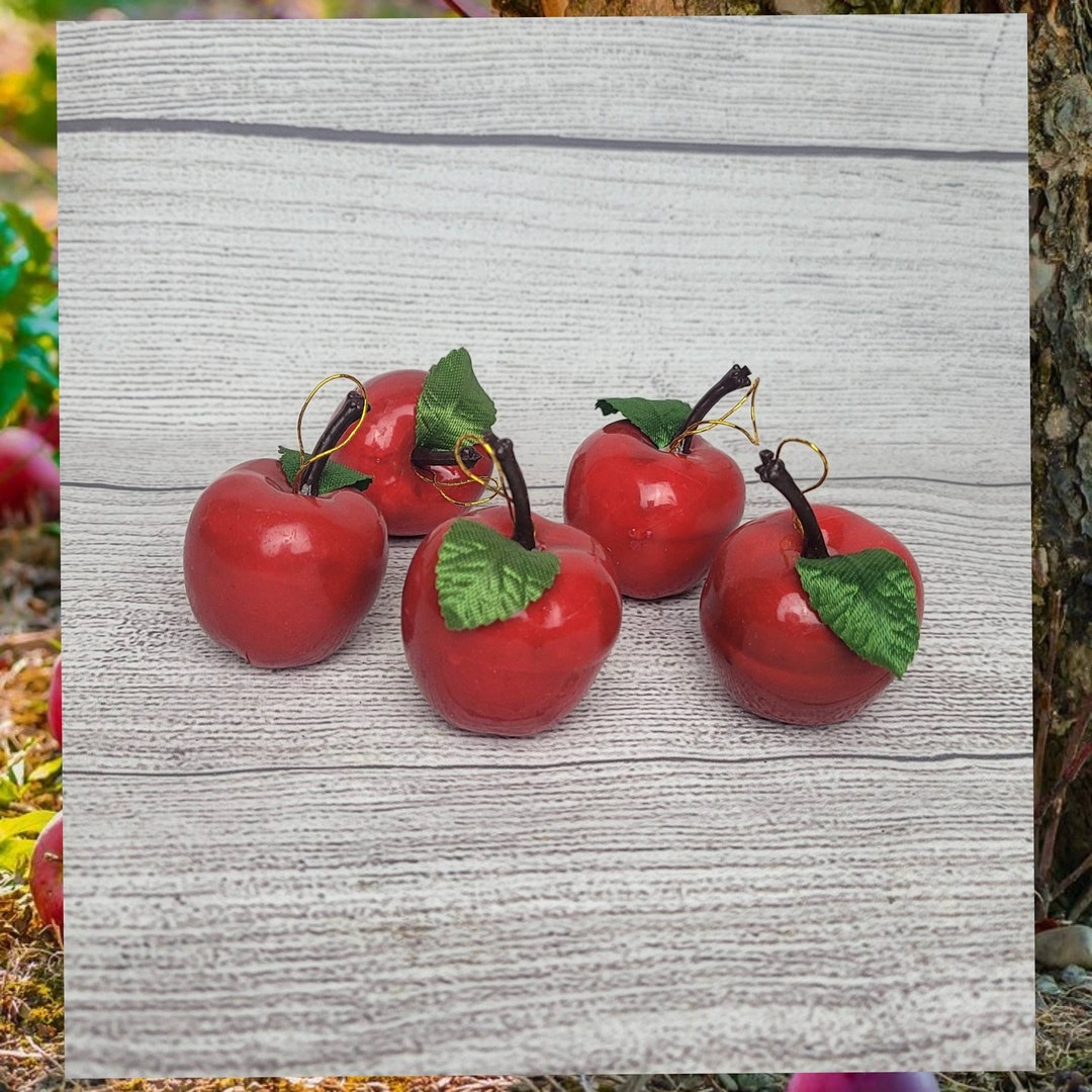 SET of Mini Apple Ornaments 12 Count Apple Wreath - Etsy