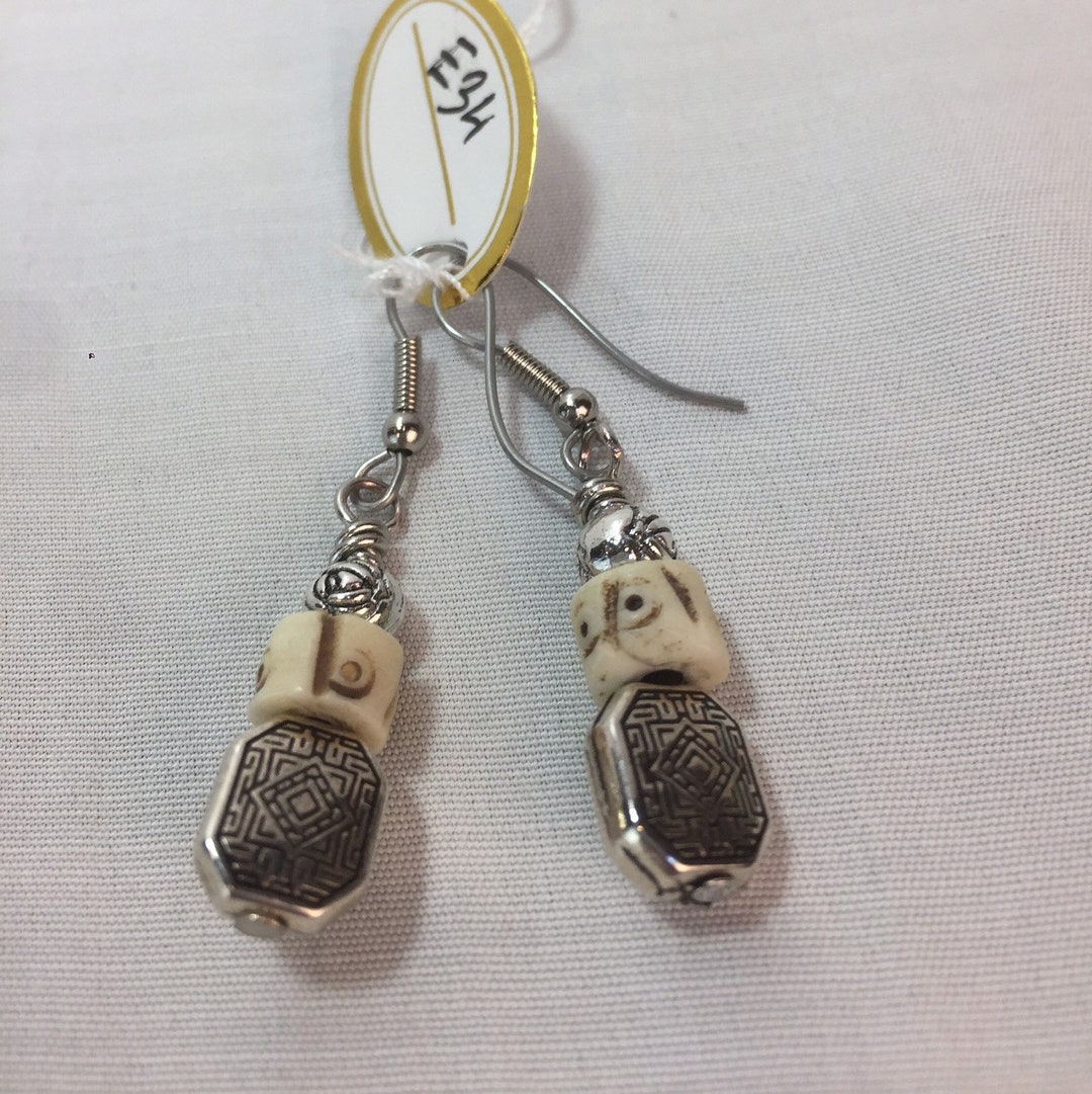 Cochlea Hippie Bohemian Handmade, & Hand Craved Bone Beads With Tibetan ...