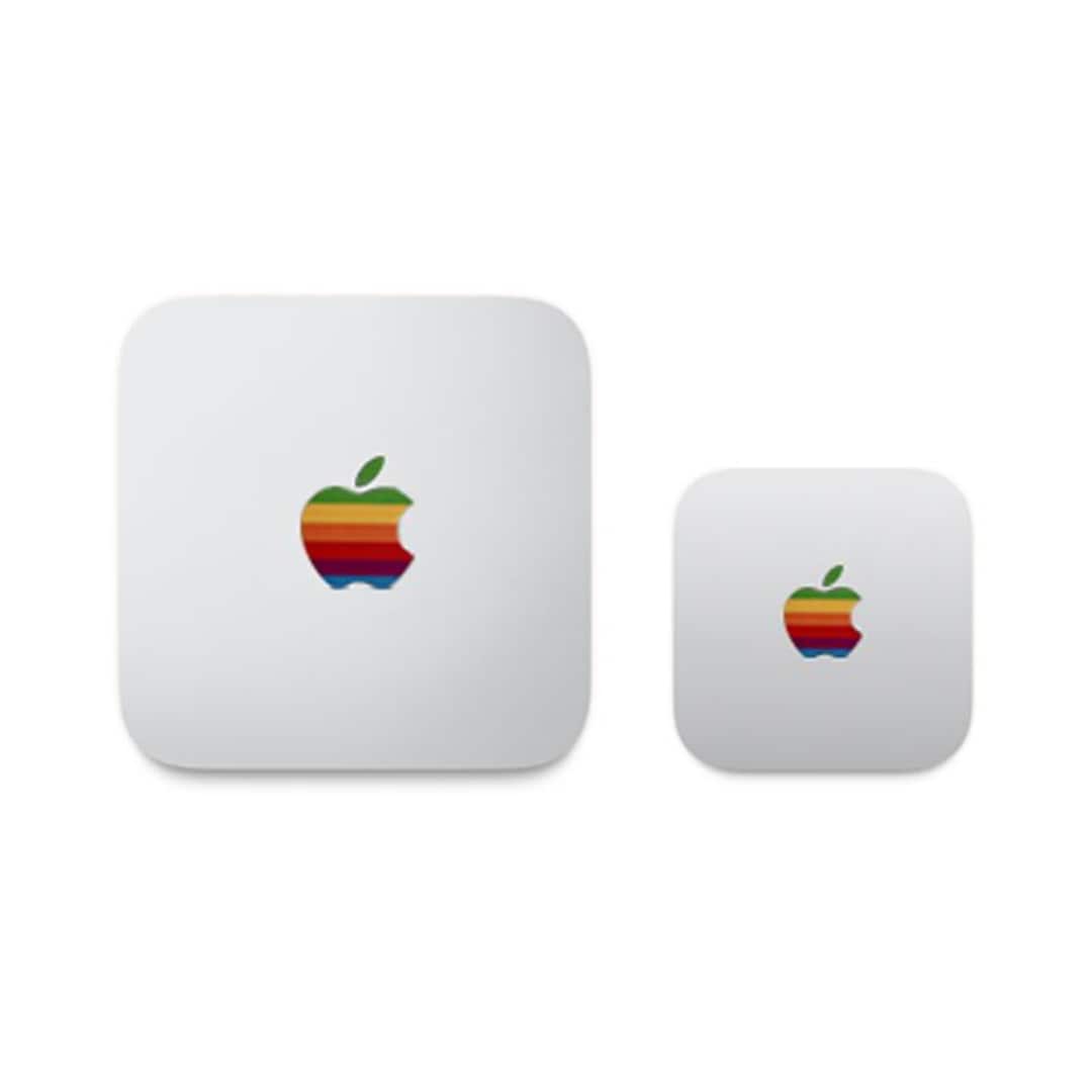 Retro Rainbow Logo Sticker for Mac Mini : 80s' Style Decal (mac Mini ...