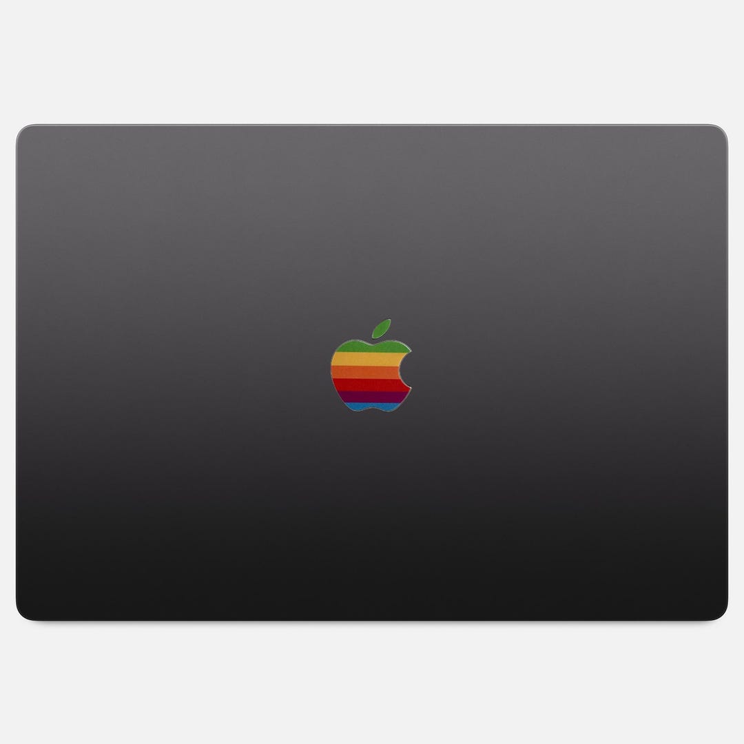 Retro Rainbow Logo Sticker for MacBook : 80s' Style Decal (macbook Pro ...
