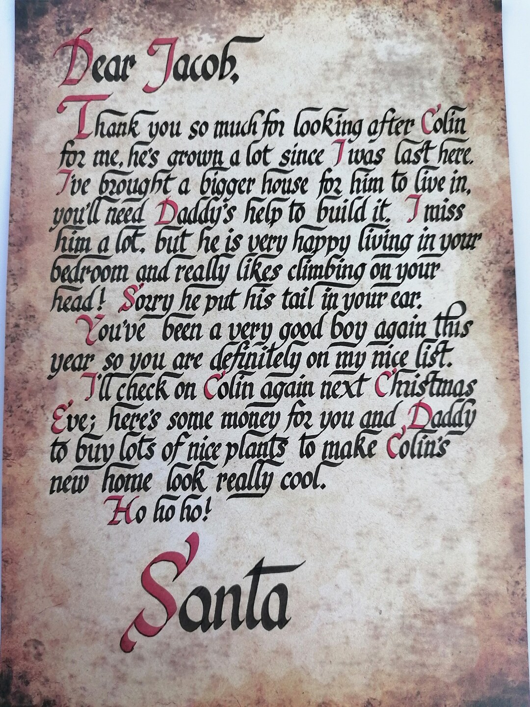 Luxury Bespoke Letter From Santa in Italic Calligraphy - Etsy