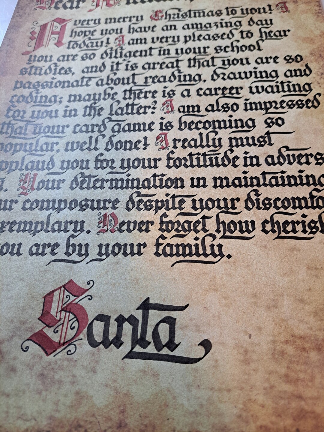 Luxury Bespoke Letter From Santa in Gothic Style Calligraphy - Etsy