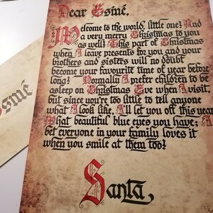 Luxury Bespoke Letter From Santa in Gothic Style Calligraphy - Etsy