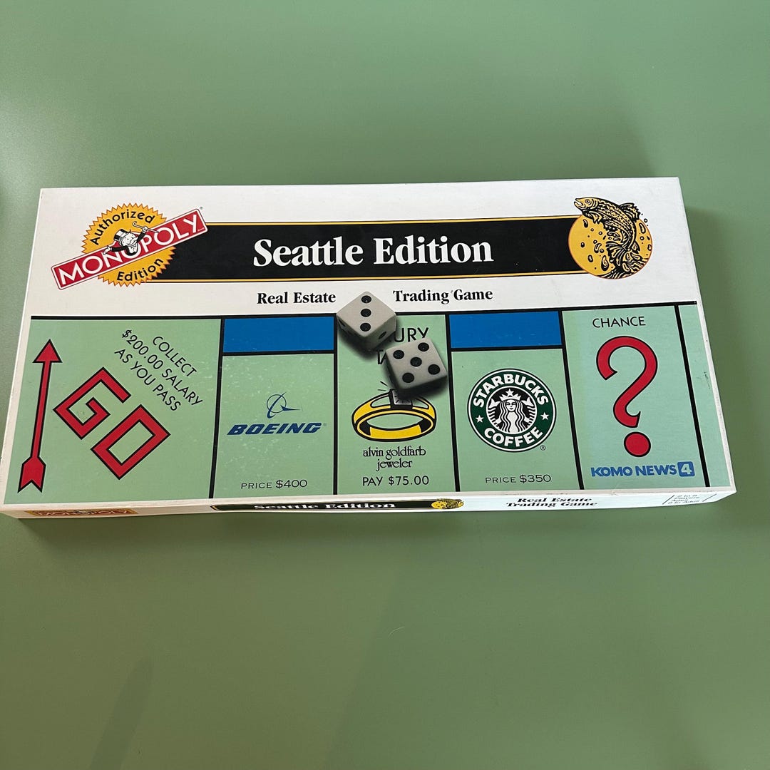 Vintage Monopoly Seattle Edition Board Game – Authorized City Edition ...