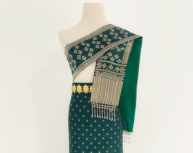 Set of Lao Traditional Dress, Each Set Including With 1 Skirt and 1 ...