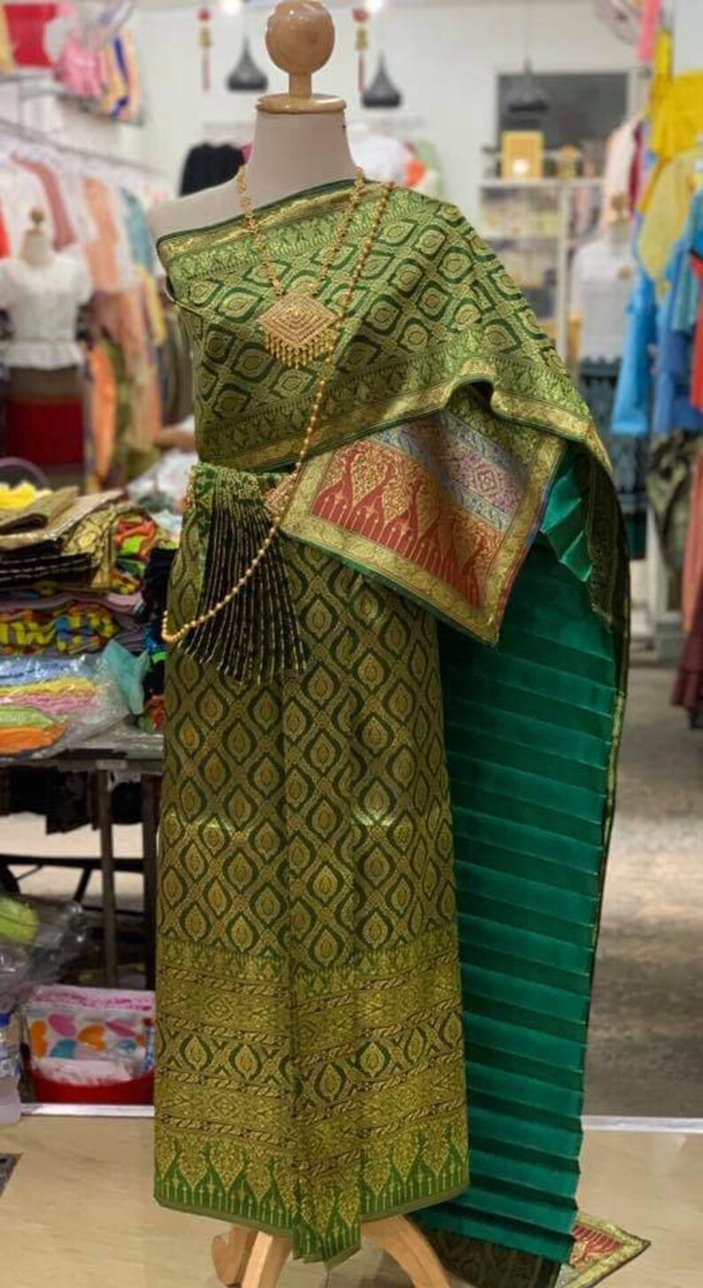 Traditionelle Thai Kleid Thai Brautkleid Thai Lao Kleid Etsy