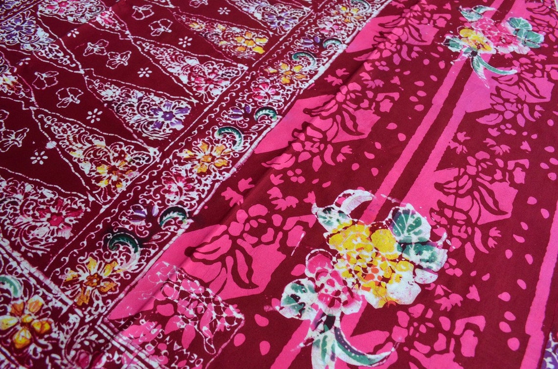 100 % Batik floral estampado a mano batik de algodón sarong | Etsy