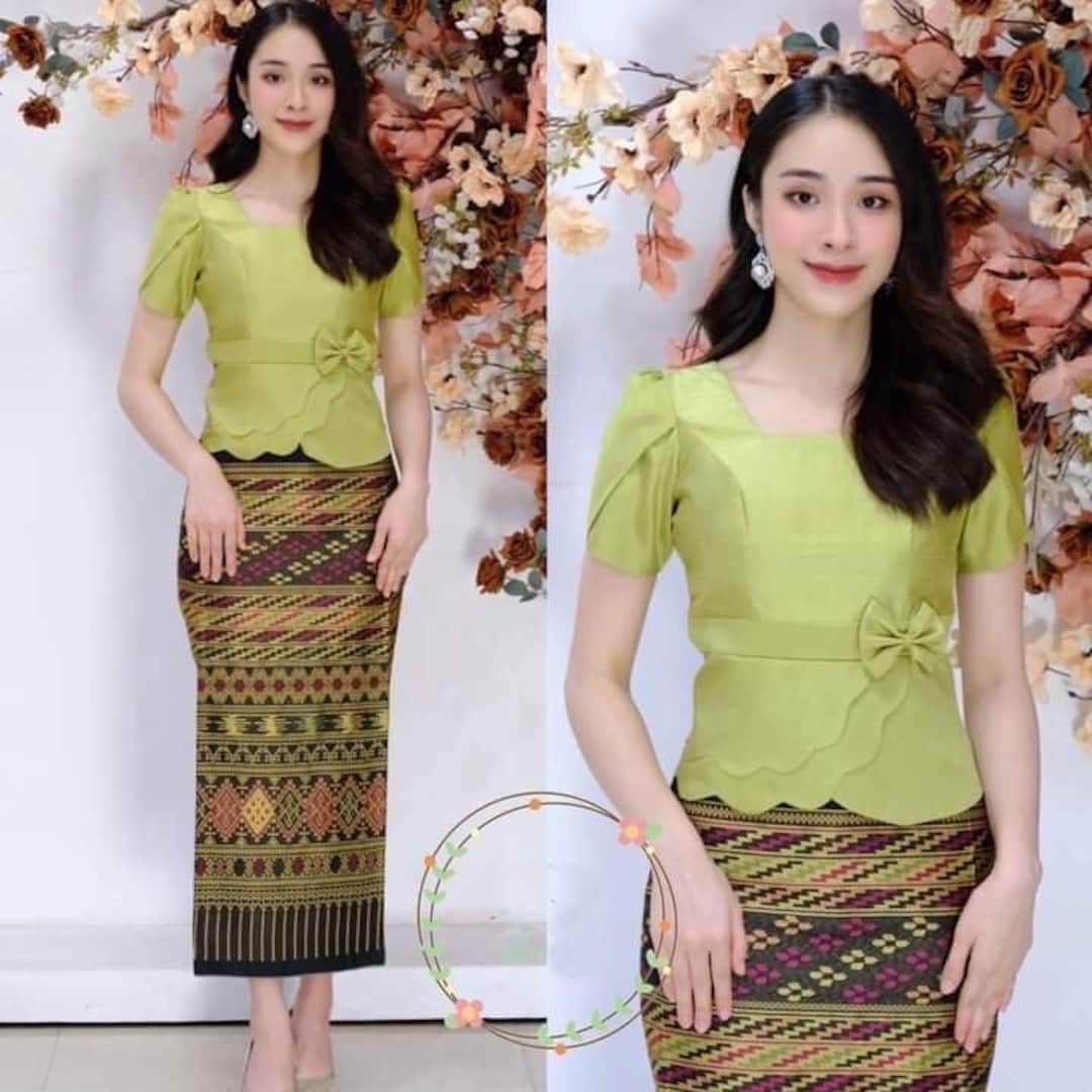 Asian Dress, Lao Traditional Dress, Thai-lao Dress,thai Dress, Lao ...