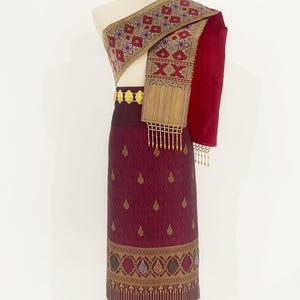 Set of Lao Traditional Dress, Each Set Including With 1 Skirt and 1 ...