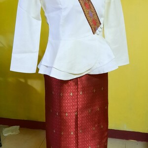 Asian Dress, Lao Traditional Dress, Thai-lao Dress,thai Dress, Lao ...