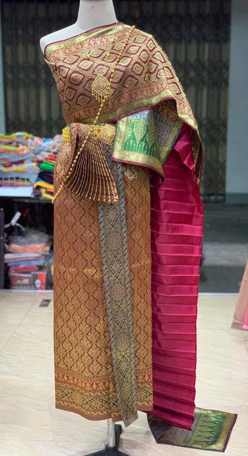 Traditionelle Thai Kleid Thai Brautkleid Thai Lao Kleid Etsy