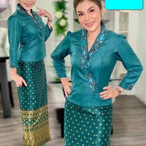 Asian Dress, Lao Traditional Dress, Thai-lao Dress,thai Dress, Lao ...