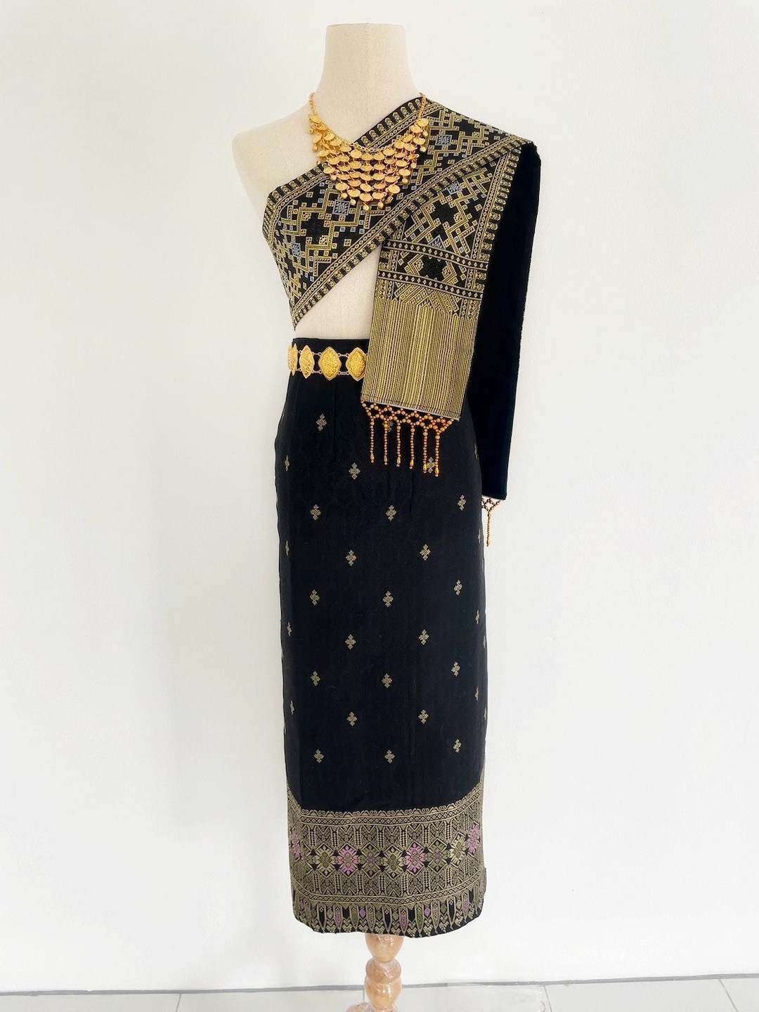 Set of Lao Traditional Dress, Each Set Including With 1 Skirt and 1 ...