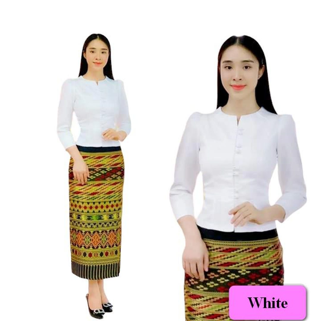 Asian Dress, Lao Traditional Dress, Thai-lao Dress,thai Dress, Lao ...