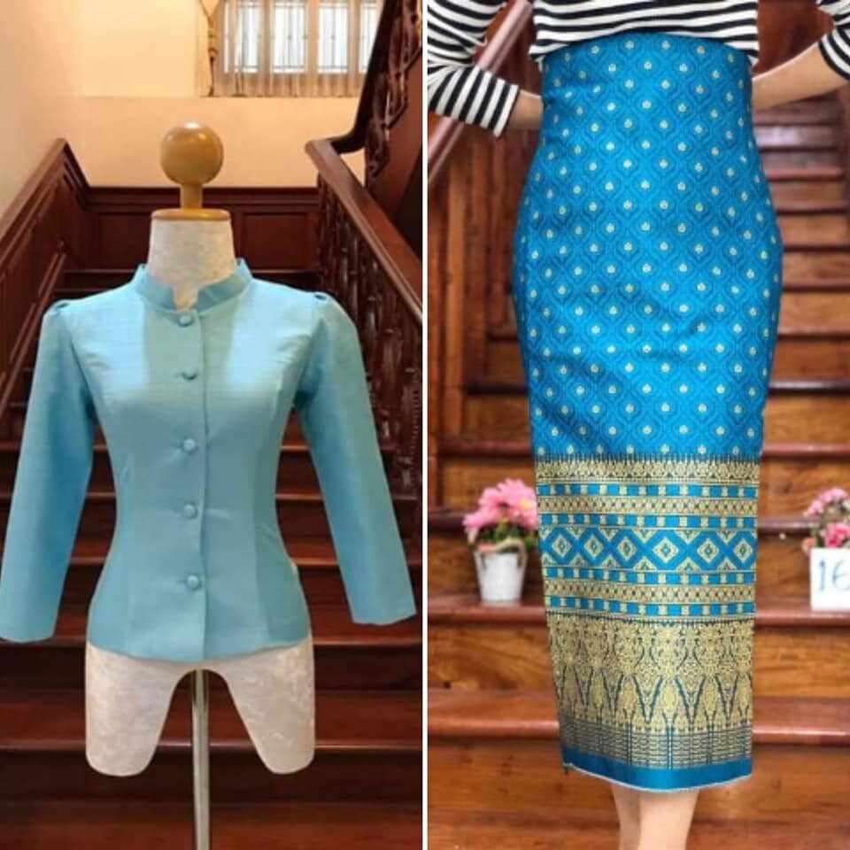 Asian dress Lao traditional dress Thai-lao dressThai dress | Etsy