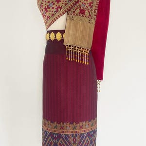 Set of Lao Traditional Dress, Each Set Including With 1 Skirt and 1 ...