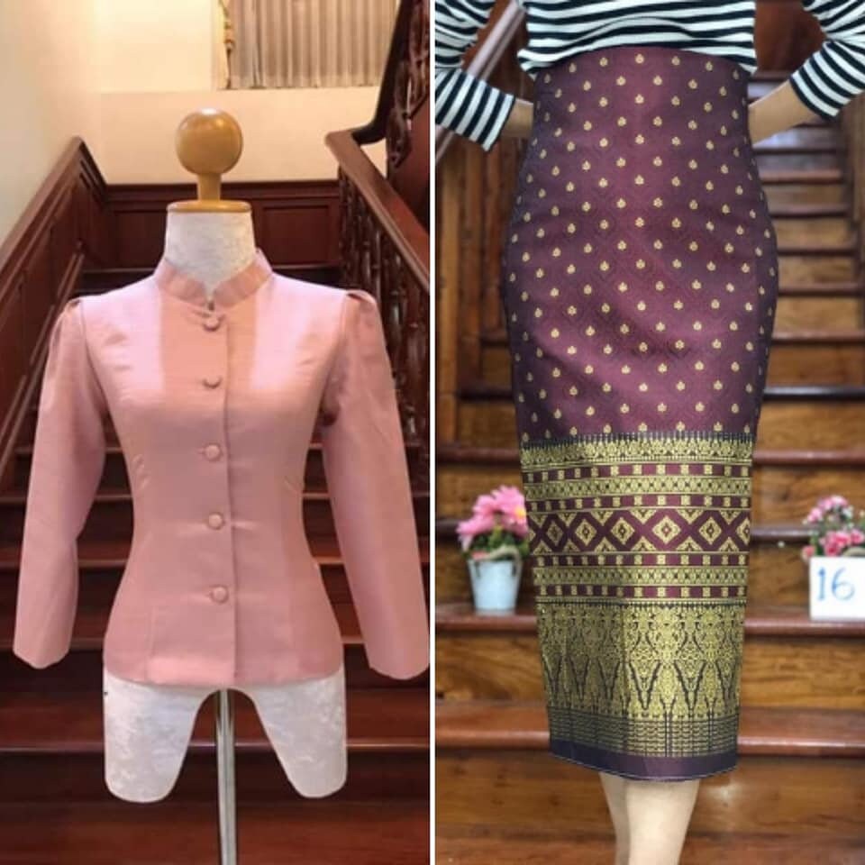 Asian dress Lao traditional dress Thai-lao dressThai dress | Etsy