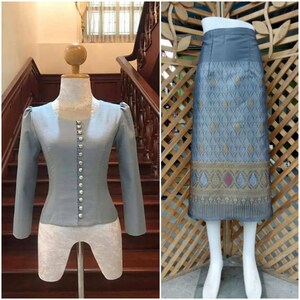 Asian Dress, Lao Traditional Dress, Thai-lao Dress,thai Dress, Lao ...