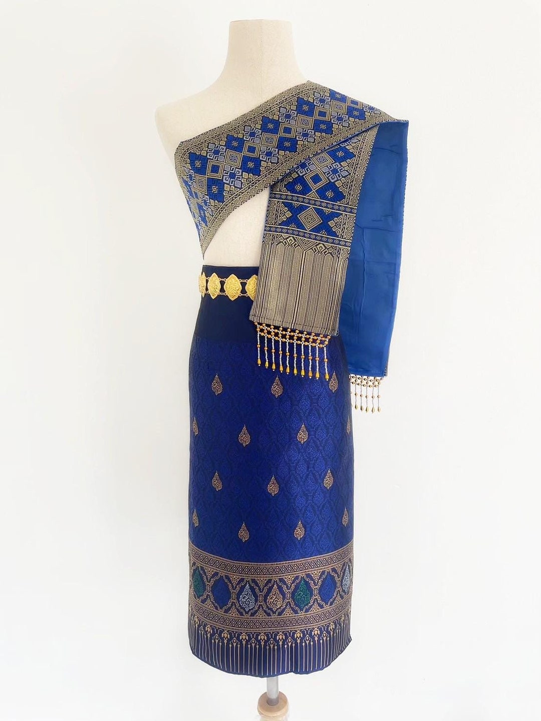 Set of Lao Traditional Dress, Each Set Including With 1 Skirt and 1 Sabai - Etsy