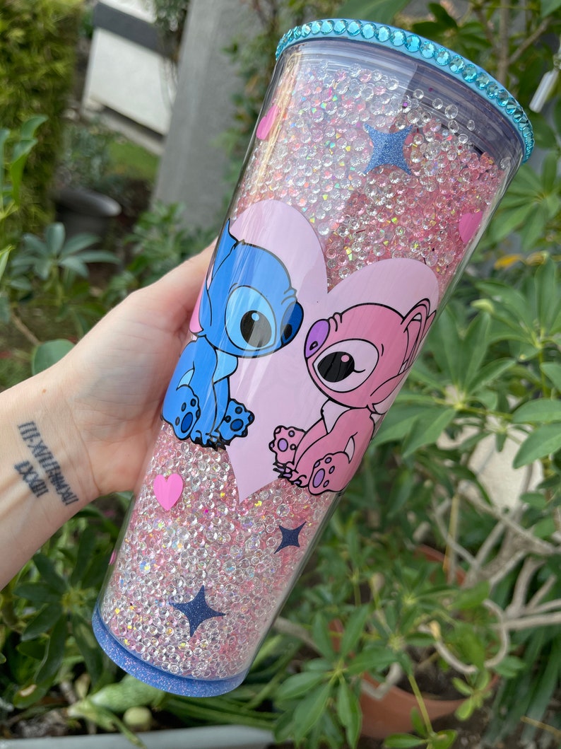 Stitch And Angel Starbucks Tumbler Etsy