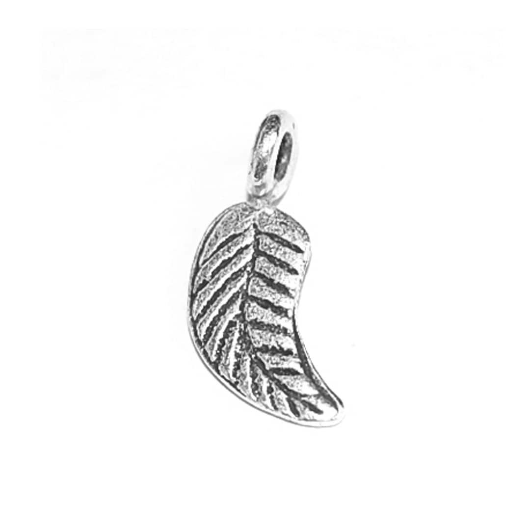 Karen Hill Tribe Silver Small Curved Leaf Charm | Small Leaf Charm ...