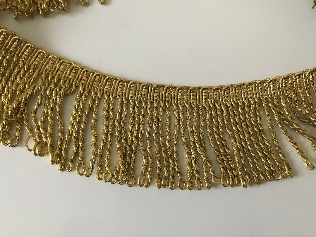 Gold Braided Cord Fringe, Gold Fringe, 7 Cm or 10 Cm Fringe - Etsy