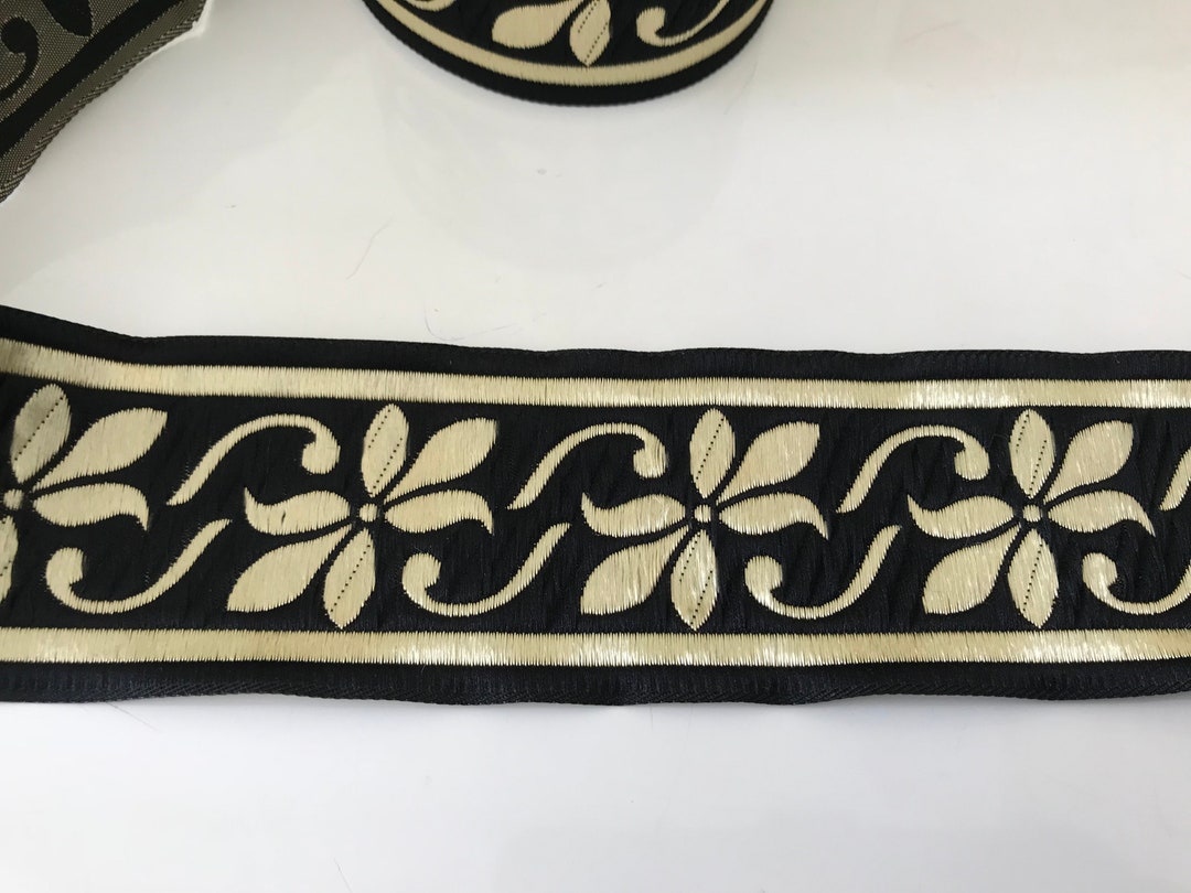 Medieval Braid, Medieval Ribbon 5 Cm Black Gold, Blue Gold, Pink Gold ...