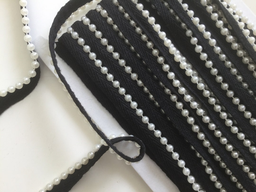 Round Pearl Braid, Pearl Braid Trim, Pearl Bias, - Etsy