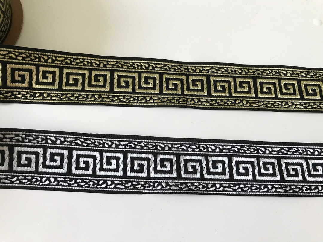 Medieval Ribbon 3.5 Cm Black and Gold, Medieval Black Silver Braid ...