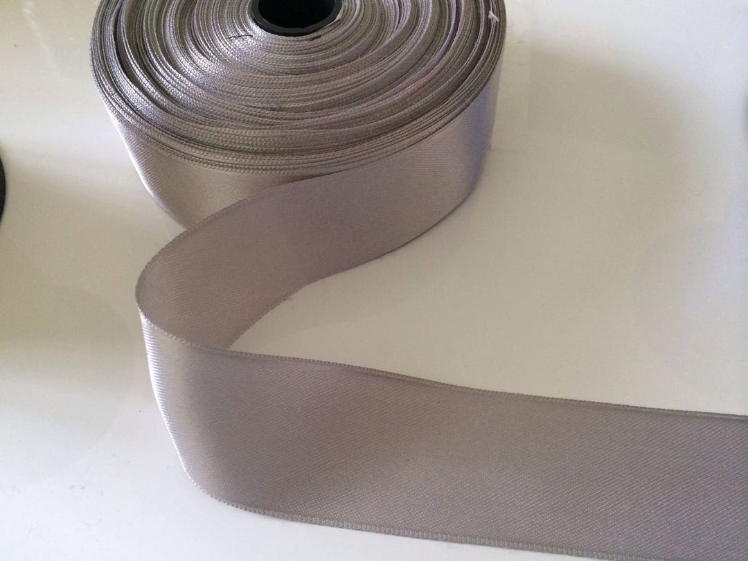 Satin Ribbon 4 Centimeters Wide, Gray Color - Etsy