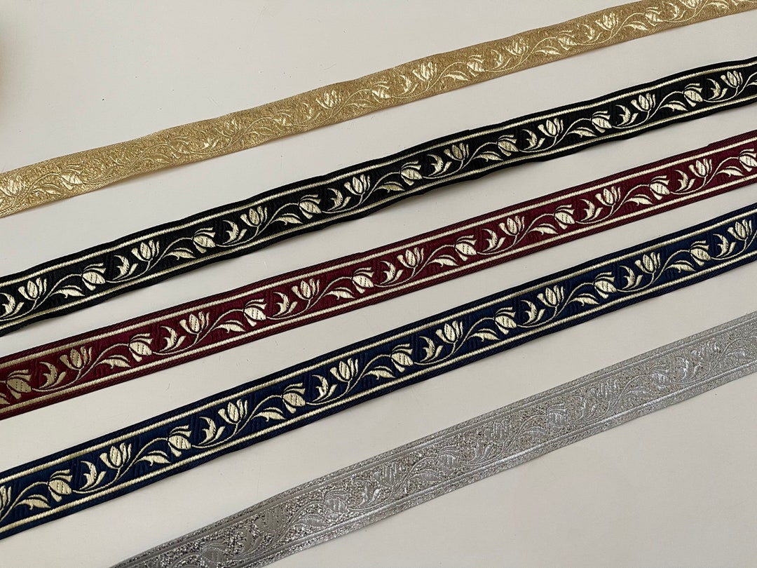 Burgundy Medieval Braid Black Medieval Ribbon - Etsy UK