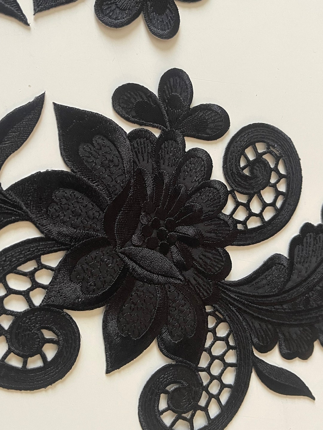 Iron-on Iron-on Applique Black Applique Gold Embroidery - Etsy